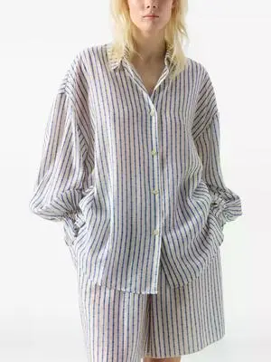 American Vintage Striped Shirt With Ruffled Cuffs