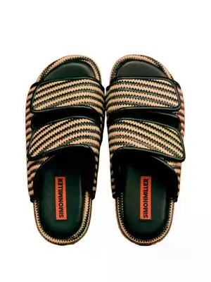 SIMONMILLER Raffia Striped Sandals