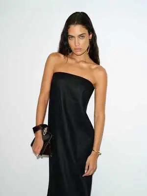 REFORMATION Tansy Linen Maxi Dress - Black