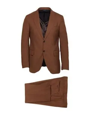 TOMBOLINI Suit Size Wool, Silk - Brown