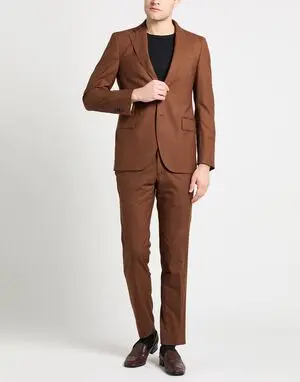 TOMBOLINI Suit Size Wool, Silk - Brown