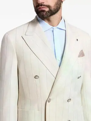 Peserico Double-breasted Striped Blazer