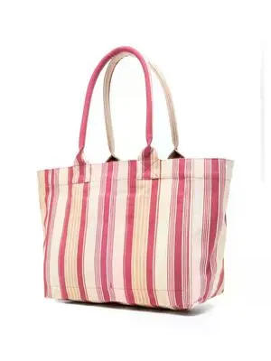 Isabel Marant Étoile Yenky Striped Tote Bag With Logo Patch - Pink