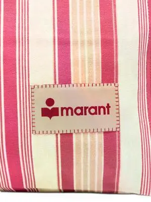 Isabel Marant Étoile Yenky Striped Tote Bag With Logo Patch - Pink