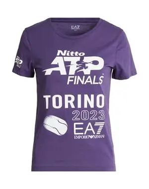 EA7 Cotton Jersey Printed T-shirt - Purple