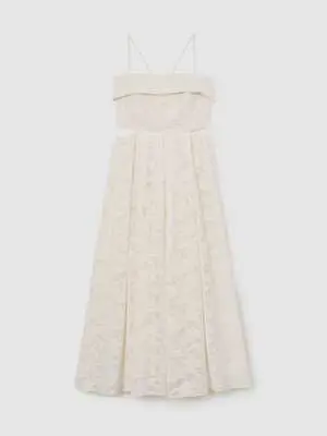 REISS Sian Cotton-blend Maxi Dress