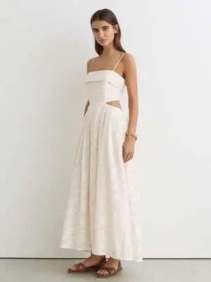 REISS Sian Cotton-blend Maxi Dress
