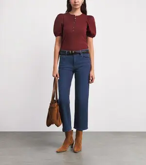 Paige Mason Ankle Straight Jeans - Navy