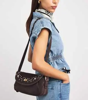 Sandro Suede Le Mambo Janys Shoulder Bag