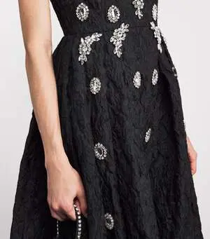 Erdem Embroidered Cloque Maxi Dress