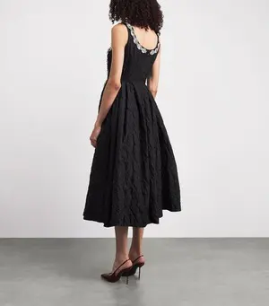 Erdem Embroidered Cloque Maxi Dress