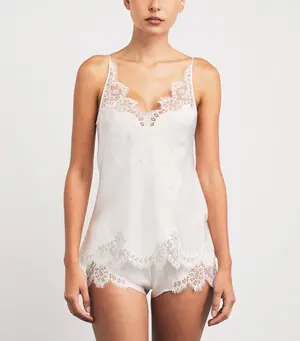 Carine Gilson Silk Lace-trim Cami