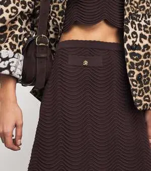 Sandro Knitted Mini Skirt - Brown
