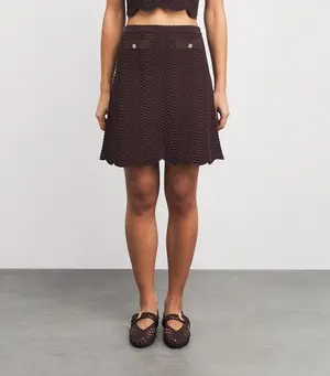 Sandro Knitted Mini Skirt - Brown