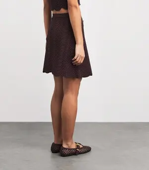 Sandro Knitted Mini Skirt - Brown
