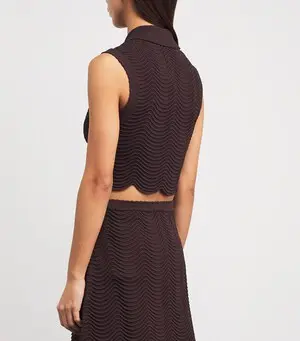 Sandro Knitted Crop Top - Brown