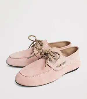 Sandro Suede Boat Shoes - Pink