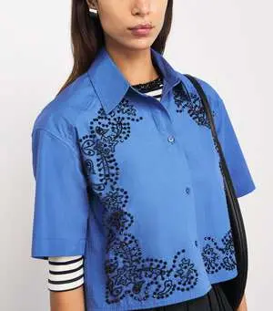 Sandro Cotton Embellished Shirt