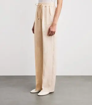 Kiton Linen Stripe Drawstring Trousers