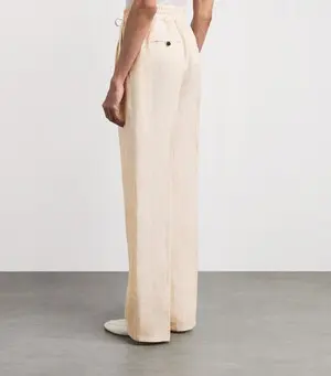 Kiton Linen Stripe Drawstring Trousers
