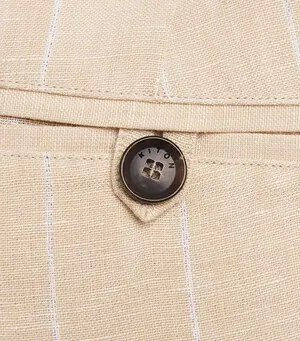 Kiton Linen Stripe Drawstring Trousers
