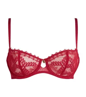 AUBADE Lace Half-cup Mystery Of Love Balconette Bra - Red