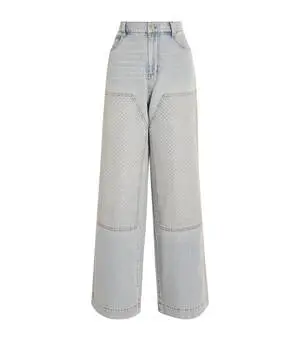 Sandro Rhinestone-embellished Straight Jeans - Blue