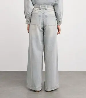 Sandro Rhinestone-embellished Straight Jeans - Blue