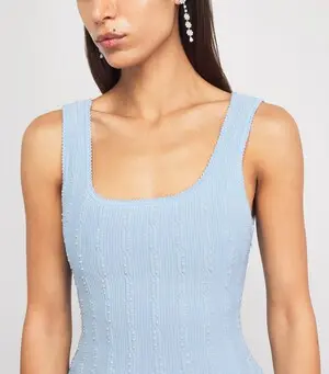 Sandro Beaded Mini Dress - Blue