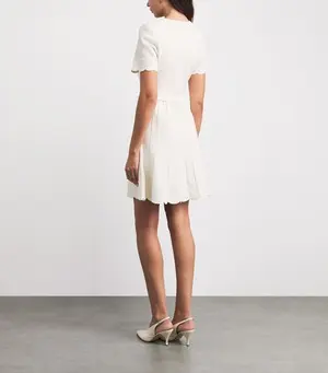Sandro Knitted Pointelle Mini Dress - Beige