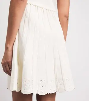 Sandro Knitted Pointelle Mini Dress - Beige