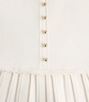 Sandro Knitted Pointelle Mini Dress - Beige