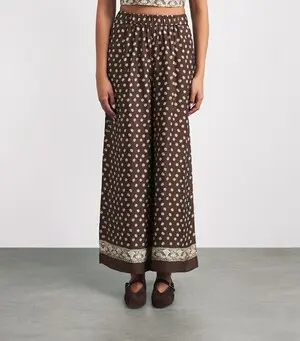 Claudie Pierlot Printed Wide-leg Trousers