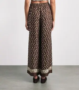 Claudie Pierlot Printed Wide-leg Trousers