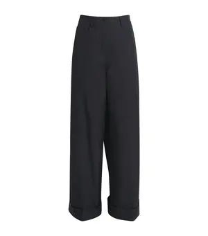 Claudie Pierlot Cotton-blend Wide-leg Trousers