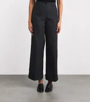 Claudie Pierlot Cotton-blend Wide-leg Trousers