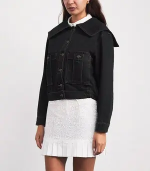 Claudie Pierlot Contrast-stitch Denim Jacket - Black