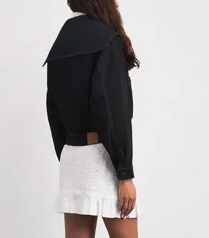 Claudie Pierlot Contrast-stitch Denim Jacket - Black