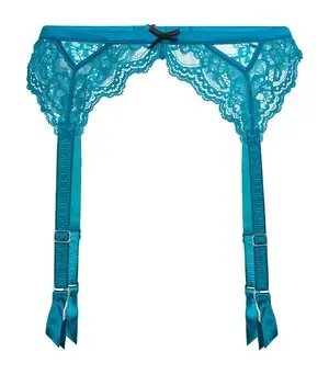 FLEUR DU MAL Lace Bianca Garter Belt - Blue