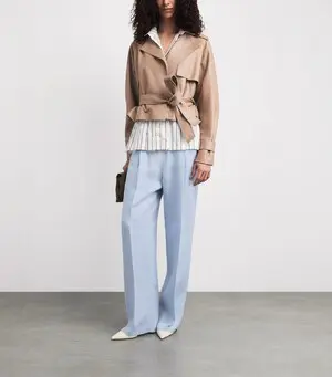 Agnona Linen Pleated Drawstring Trousers