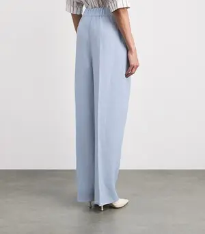 Agnona Linen Pleated Drawstring Trousers