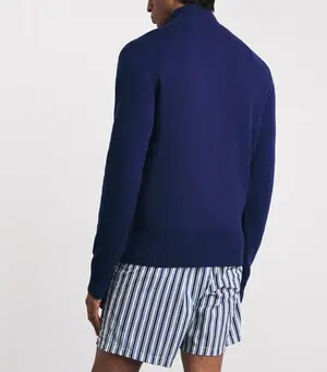 Vilebrequin Virgin Wool-cashmere Juan Zip-up Cardigan - Blue