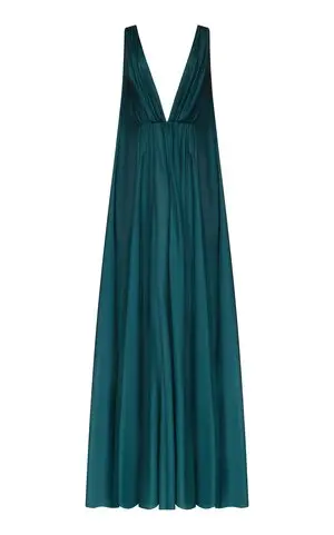 TEMILY Angelina Silk Habotai Maxi Dress - Blue