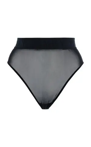 TEMILY Mesh High-rise Panty - Black