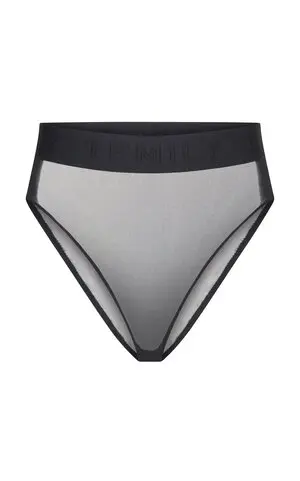 TEMILY Mesh High-rise Panty - Black