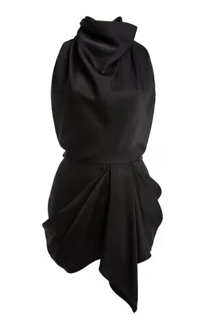 Givenchy Draped Satin Top - Black
