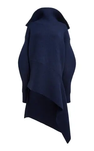 Givenchy High-neck Wool-cashmere Dress - Blue