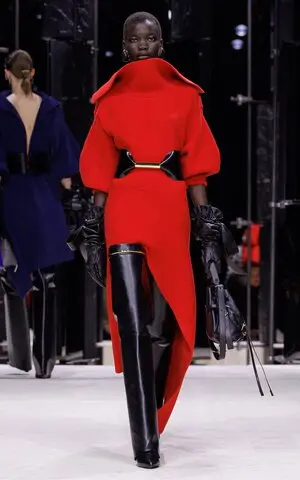Givenchy High-Neck Wool-Cashmere Dress Red
