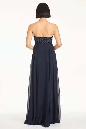 Sachin & Babi Embellished Strapless Gown - Midnight
