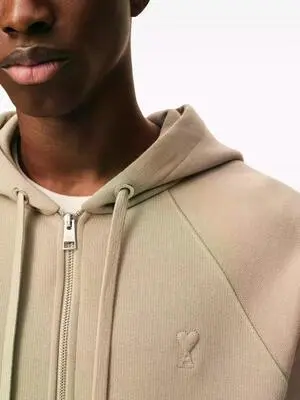AMI Paris De Coeur Logo Zipped Hoodie